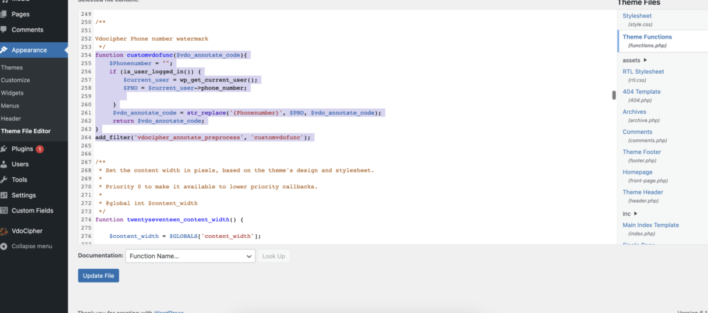 Custom variables as watermark on WordPress videos - VdoCipher Blog