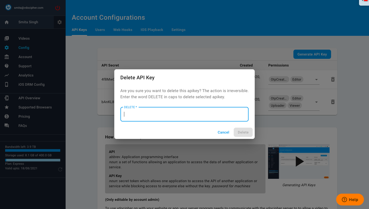 Api key generation (Client Secret key for your account): Tutorial ...