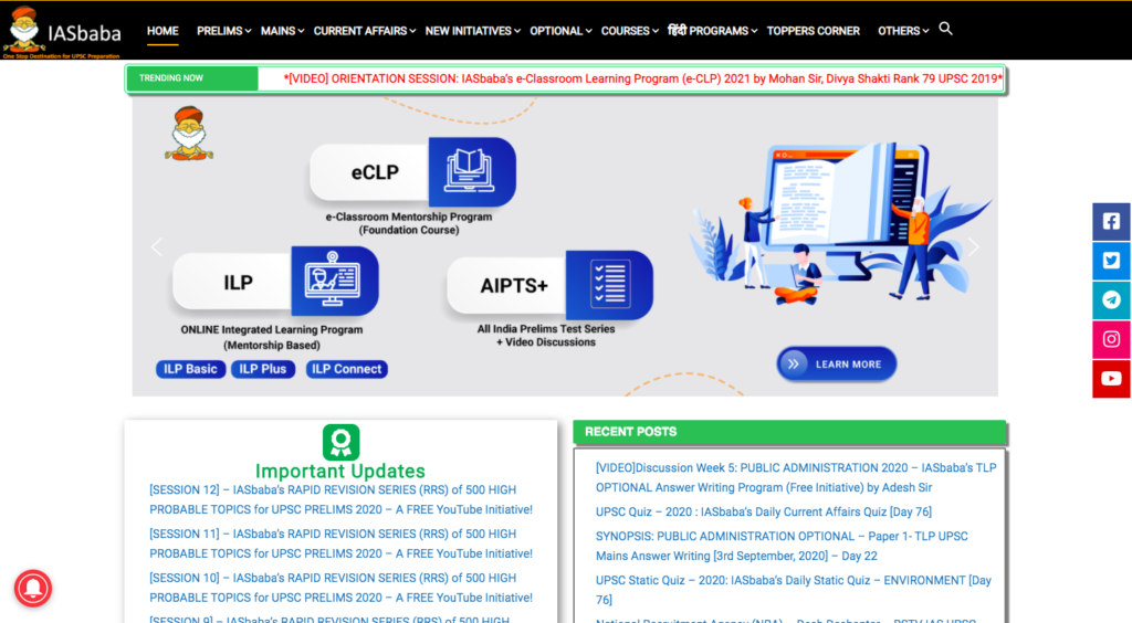 Top 31 Online IAS Coaching Platforms with Lecture & Test factors ...