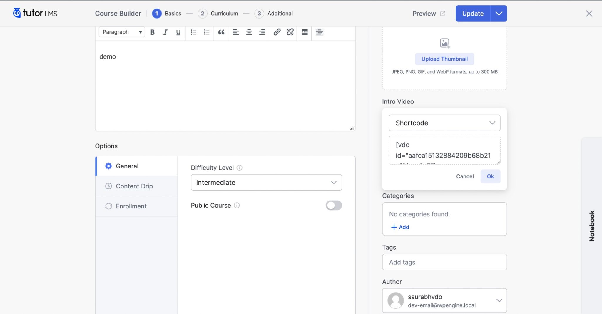 How to Embed Video in Tutor LMS - VdoCipher