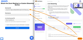 Note: Initiating a stream takes up to 90 seconds and it will show ...